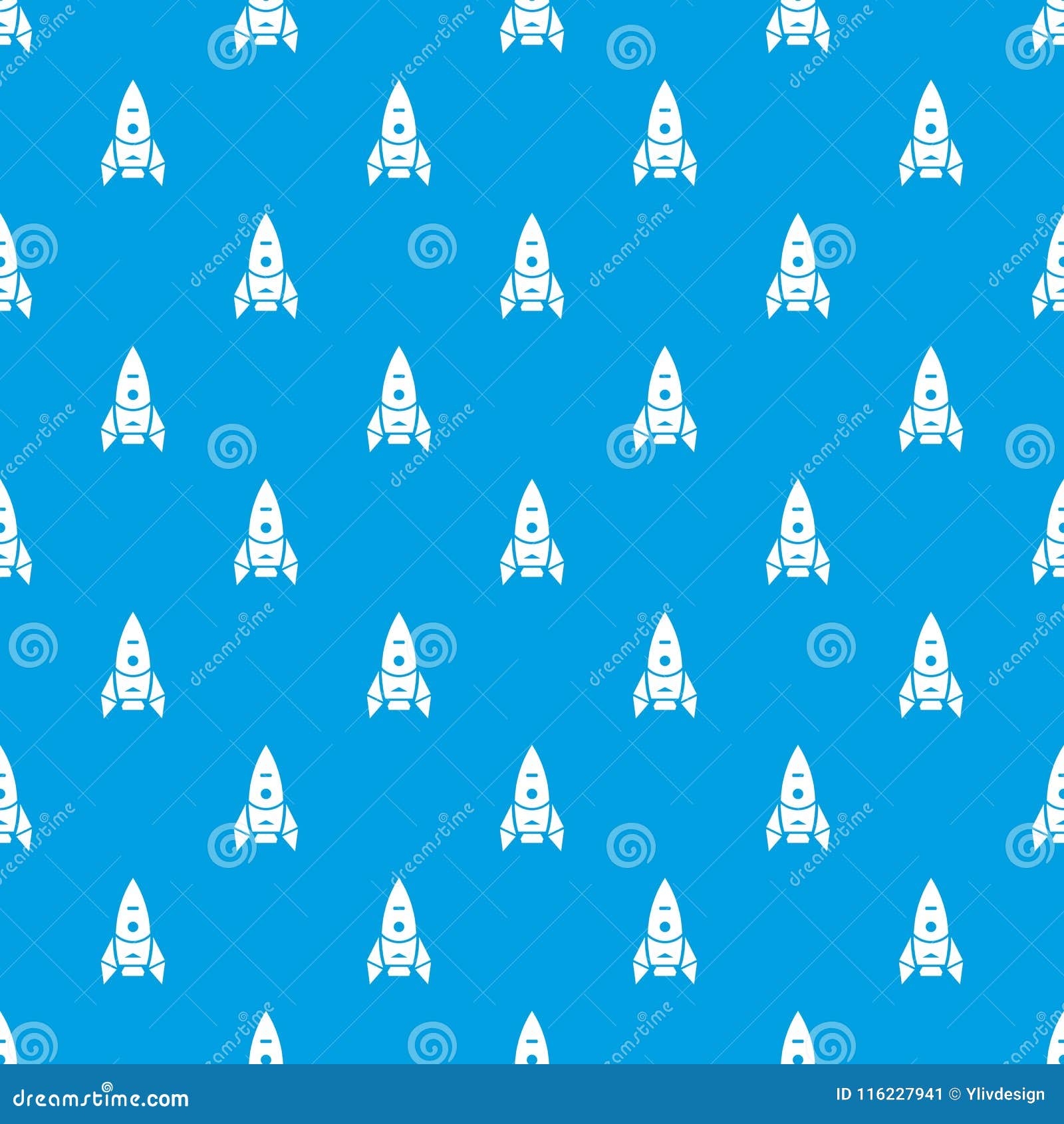 Rocket Spacecraft Pattern Vector Seamless Blue Stock Vector ...