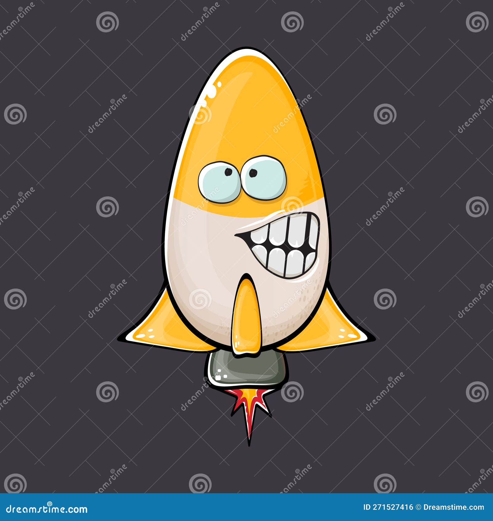 Rocket Spaceship Character. Cartoon Space Rocket Isolated on Space ...