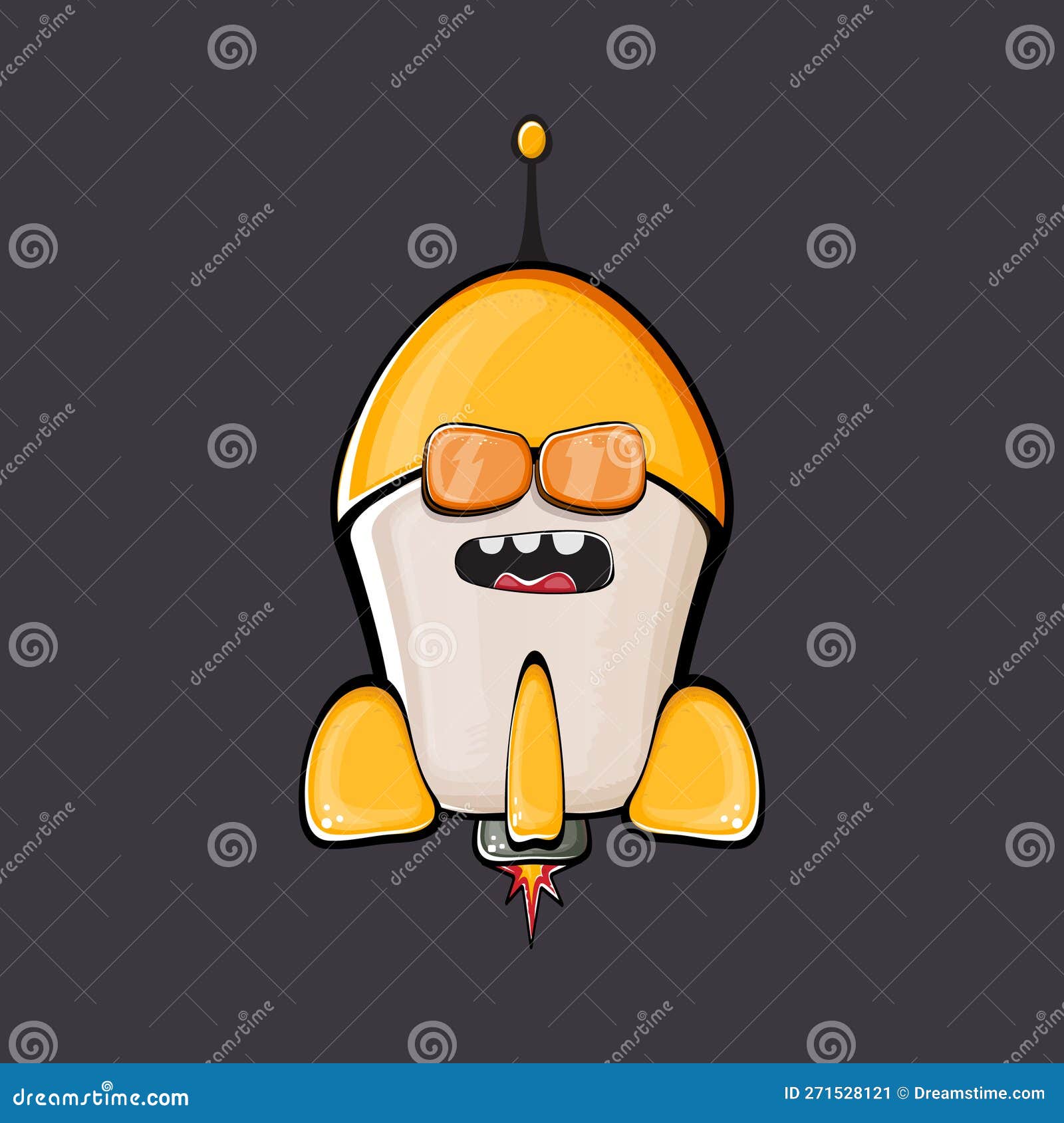 Rocket Spaceship Character. Cartoon Space Rocket Isolated on Space ...