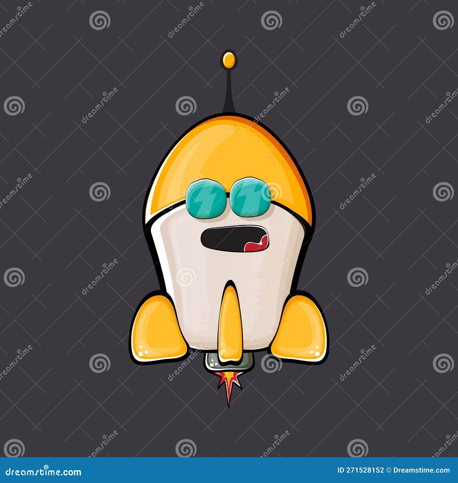 Rocket Spaceship Character. Cartoon Space Rocket Isolated on Space ...