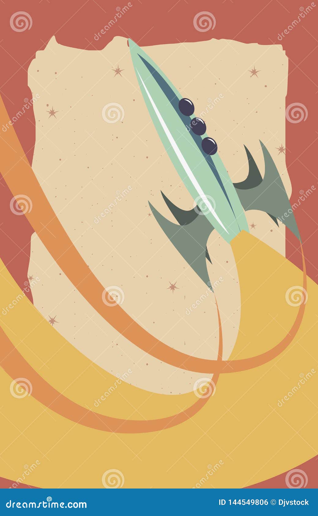 Spaceship In The Cosmos Illustration | CartoonDealer.com #89792084