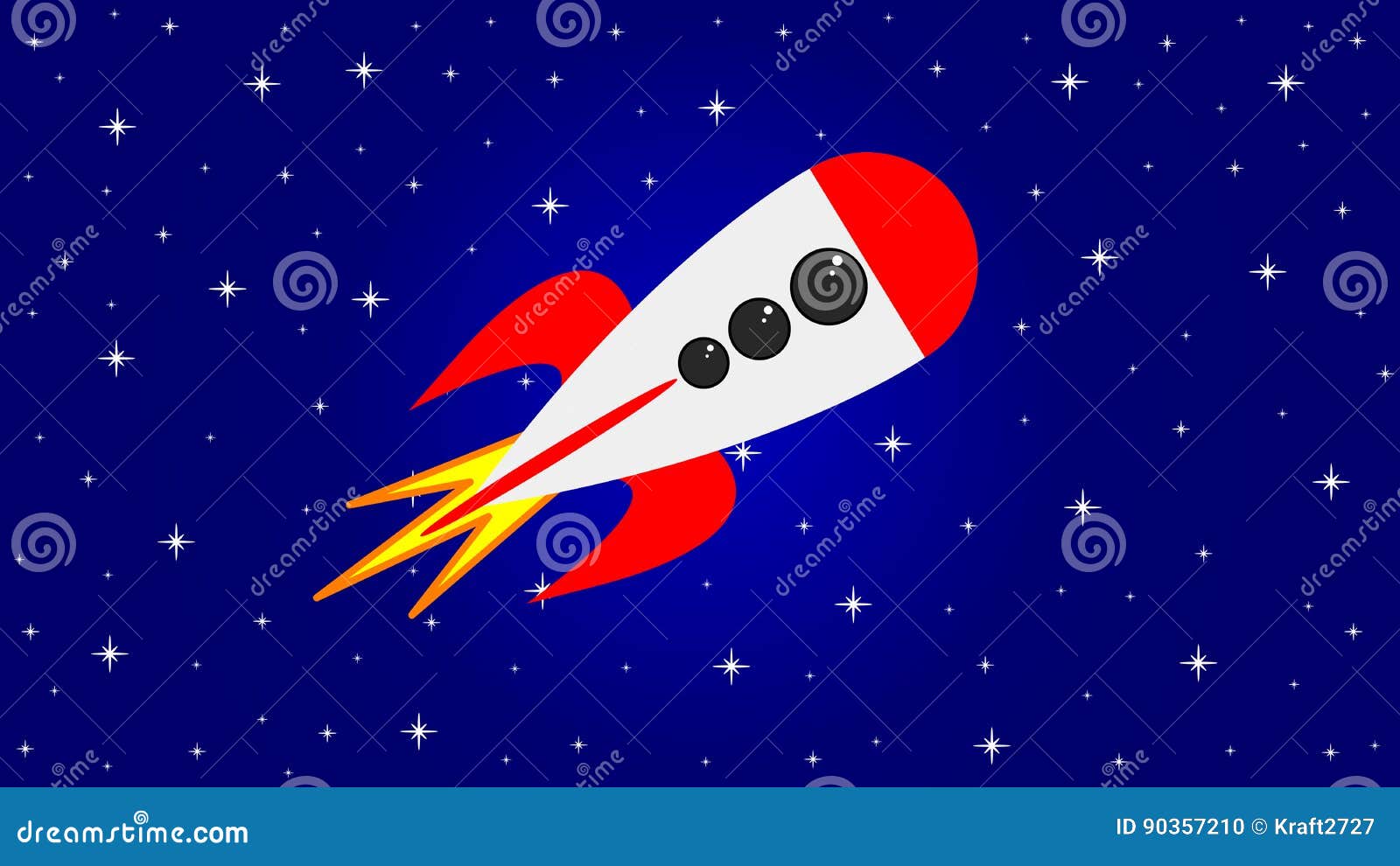 Rocket spaceship in space stock vector. Illustration of imagination ...