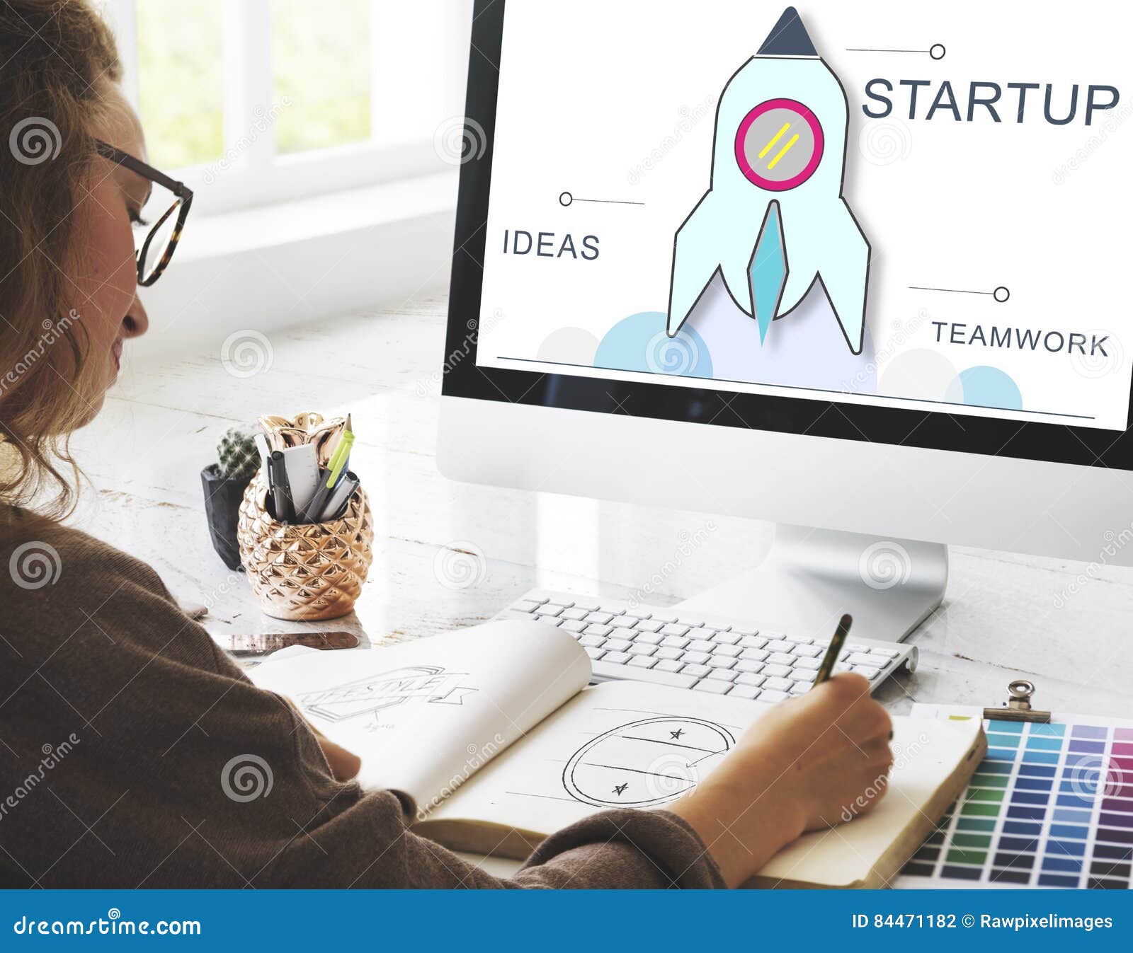 Rocket Spaceship Startup Business Strategy Graphic Concept Stock Photo ...