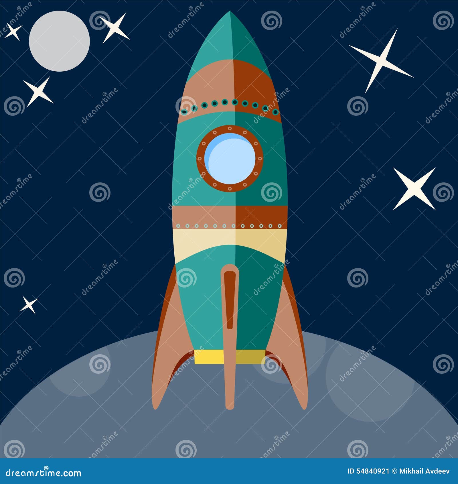 Rocket Stands on the Planet Stock Vector - Illustration of cosmos ...