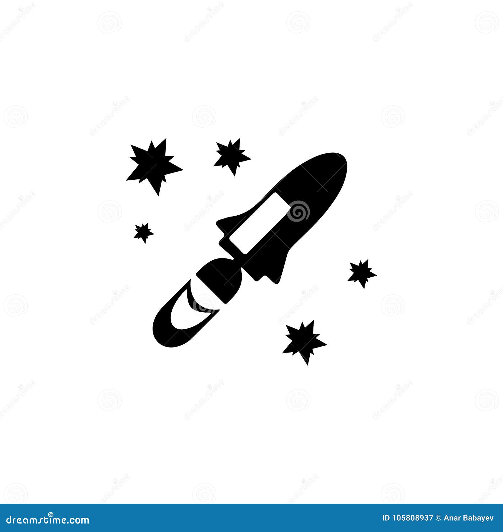 Rocket between Stars Icon. Elements of Space Icon Stock Vector ...