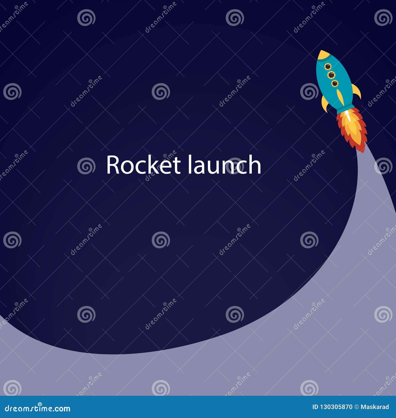 Rocket Start. Launch the Spacecraft into Space. Vector Illustration ...