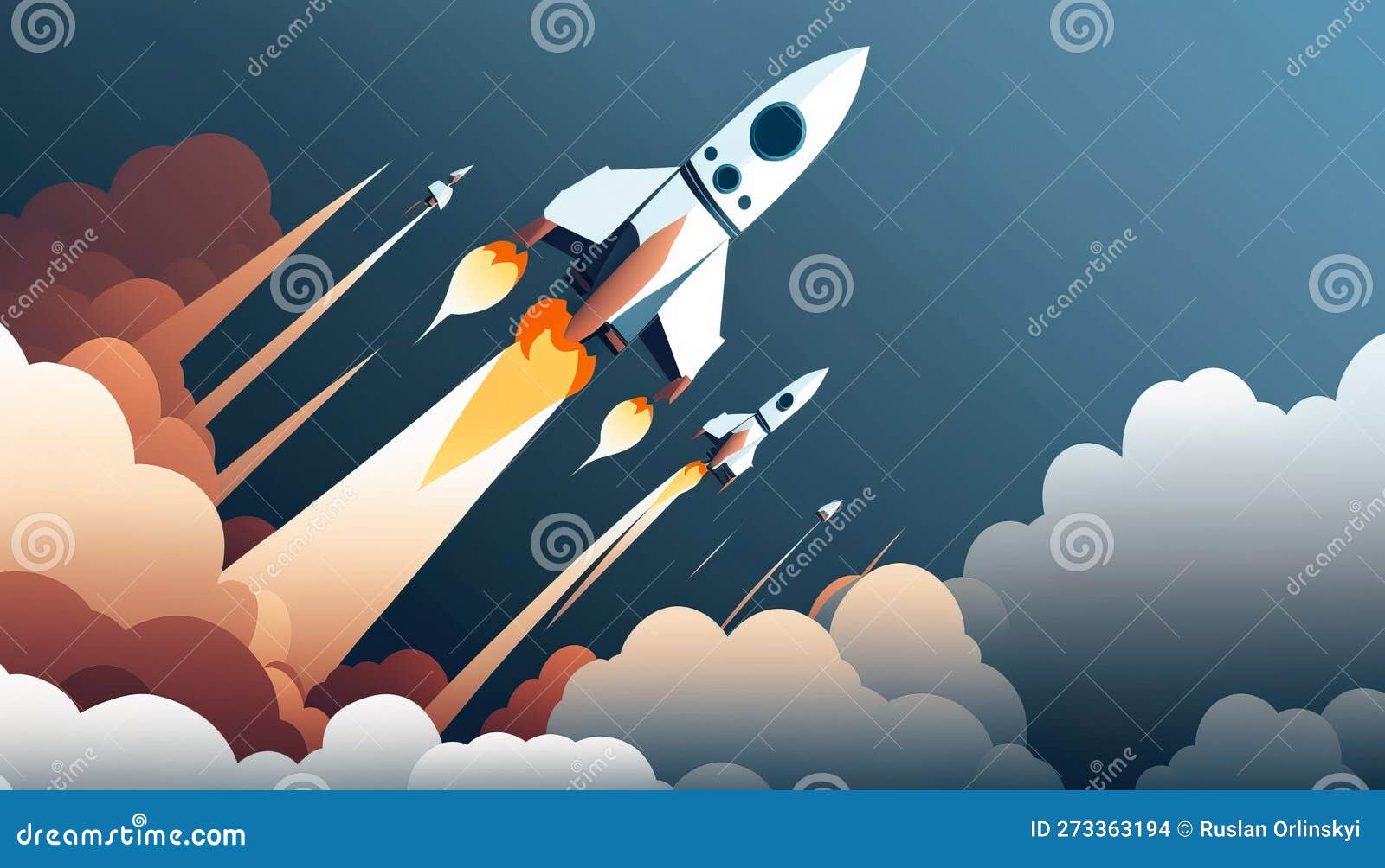 Rocket Start Up - As the Rocket Rises Higher and Higher, it Becomes a ...