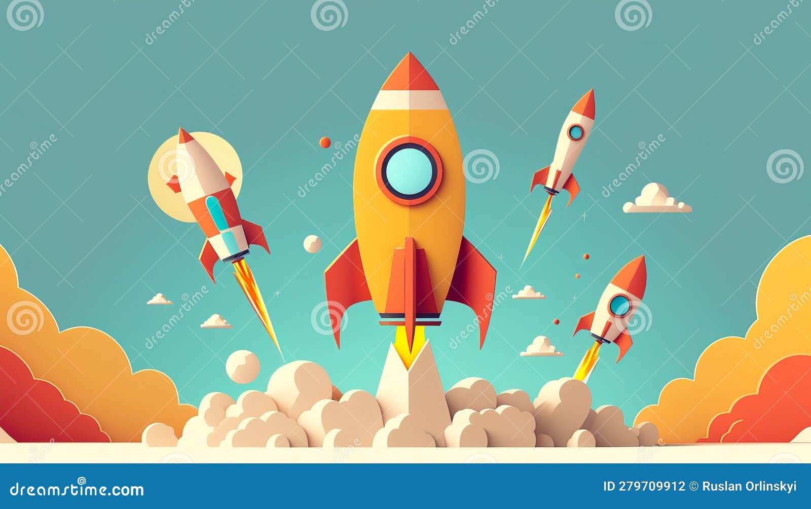 Rocket Start Up - As the Rocket Rises Higher and Higher, it Becomes a ...