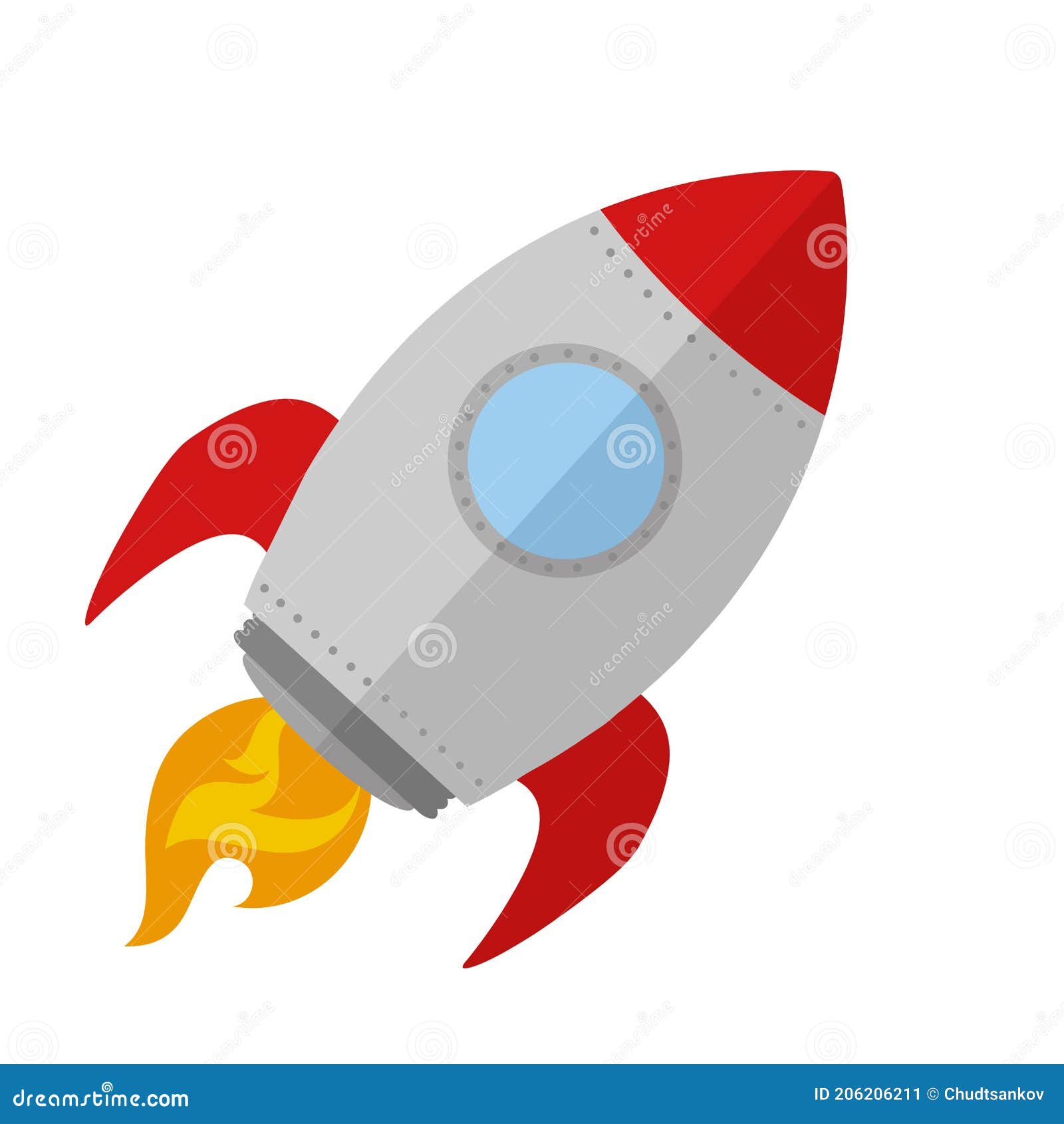 Rocket Start Up Concept Flat Style Stock Vector - Illustration of ...