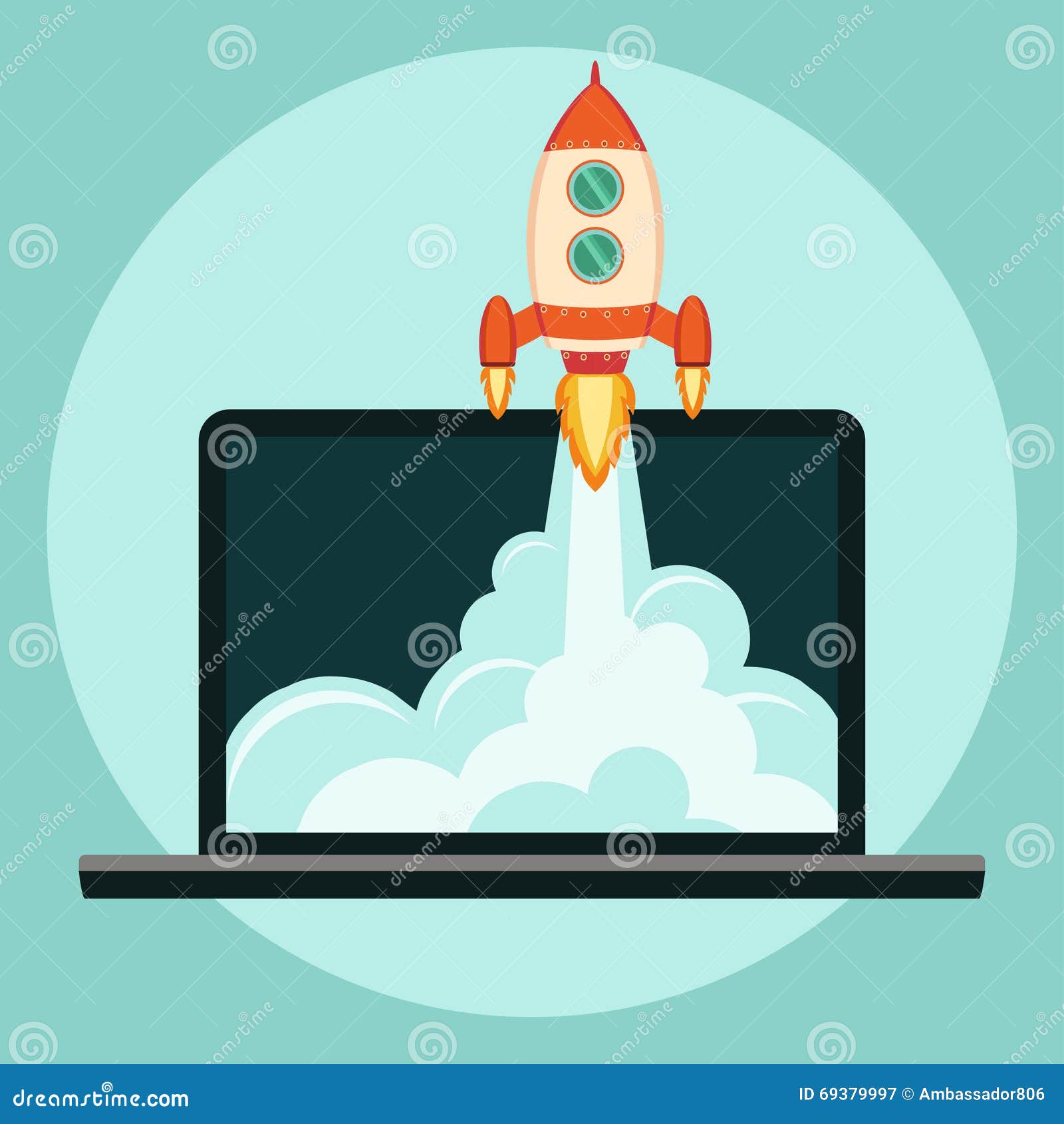 Rocket Start Project Cartoon Vector Illustration | CartoonDealer.com ...