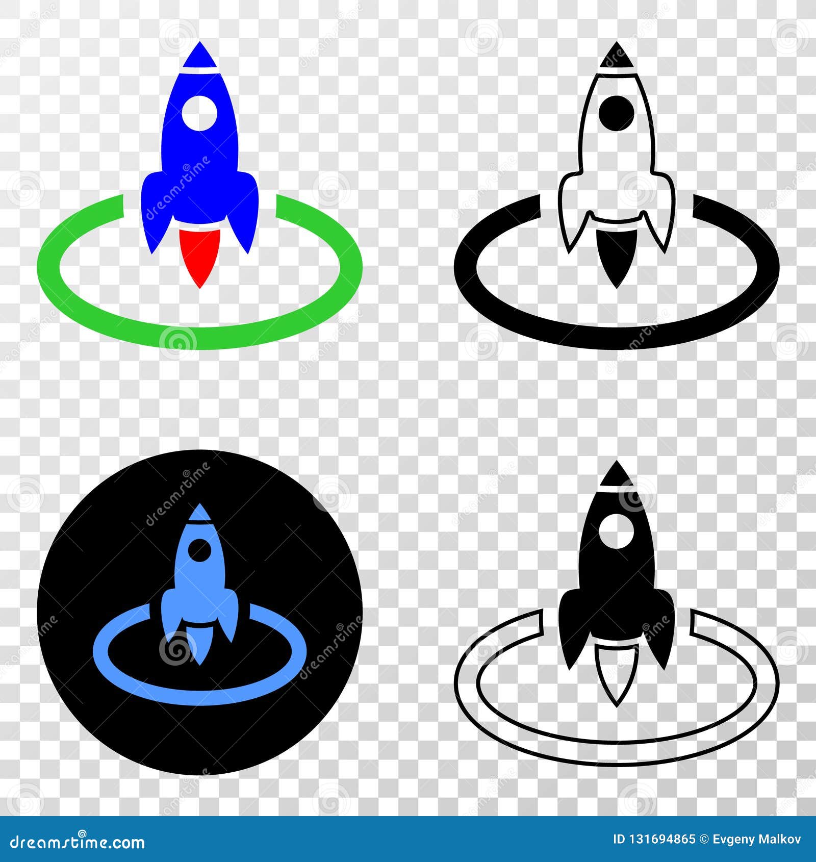 Rocket Start Vector EPS Icon with Contour Version Stock Vector ...