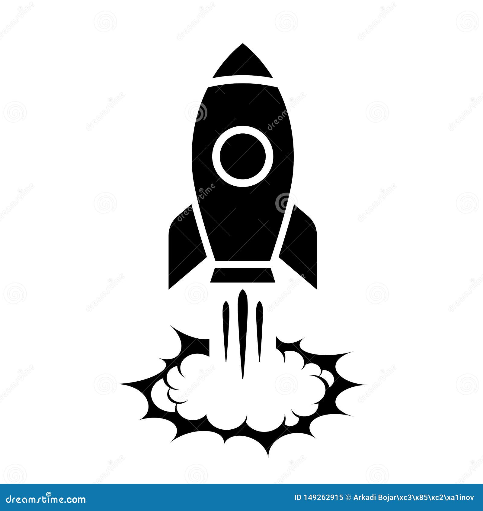 Rocket start vector icon stock vector. Illustration of astronaut ...