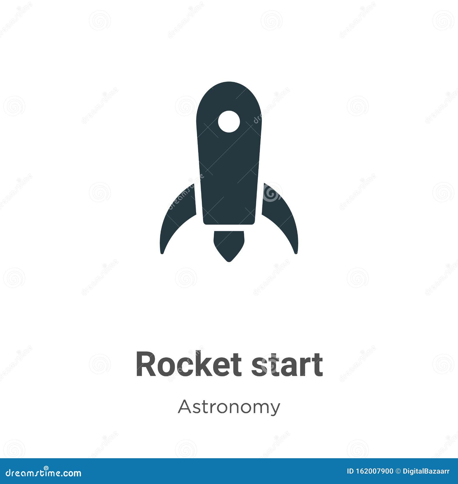 Rocket Start Vector Icon on White Background. Flat Vector Rocket Start ...
