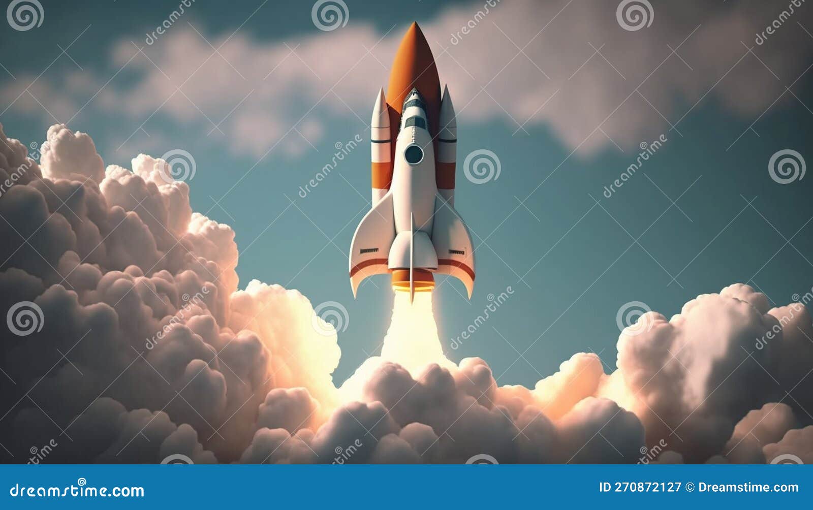 Rocket Starts, Starship Takeoff Process, Generative Ai Stock Image ...