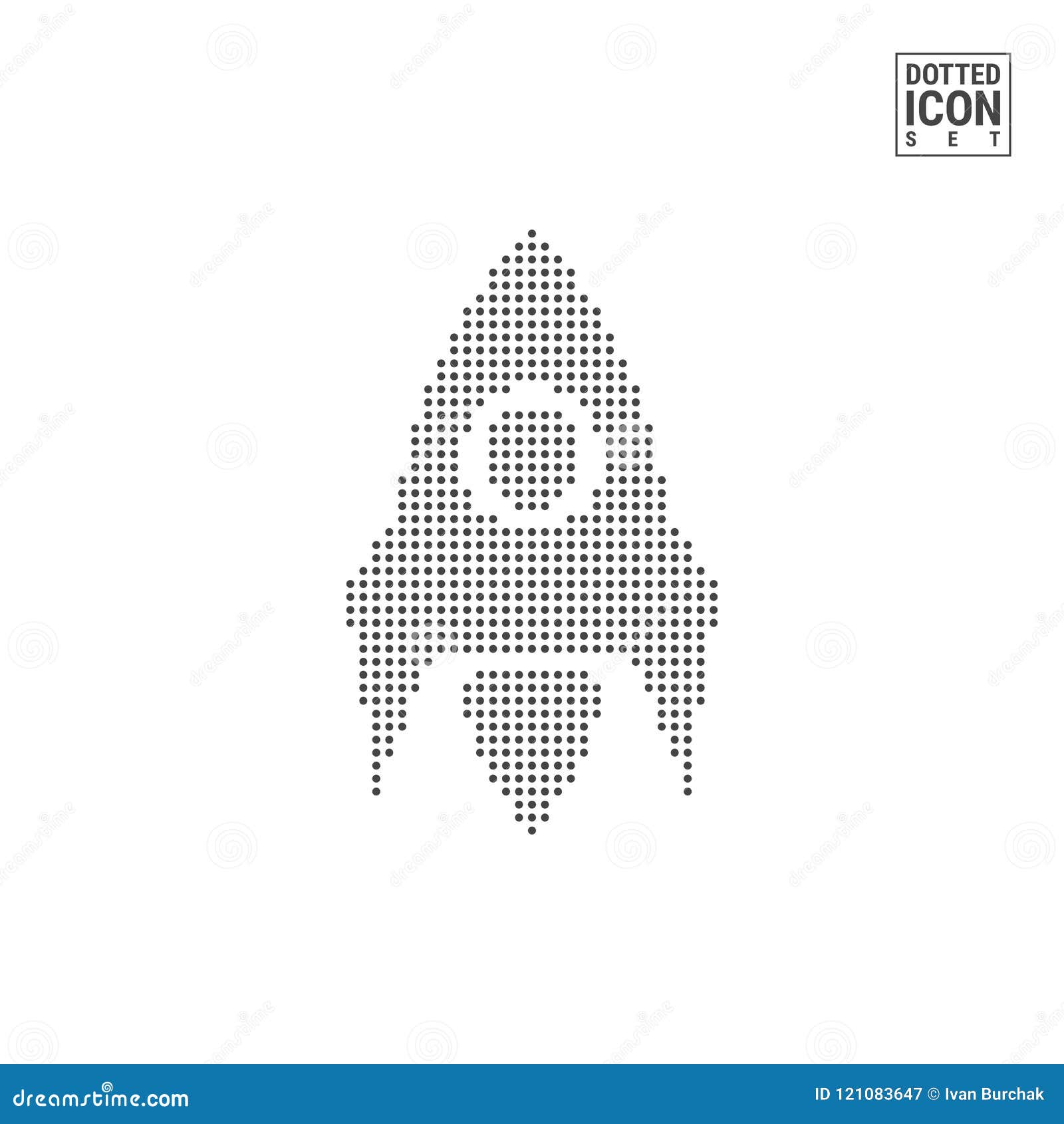 Rocket, Startup Dot Pattern Icon. Rocket Dotted Icon Isolated on White ...