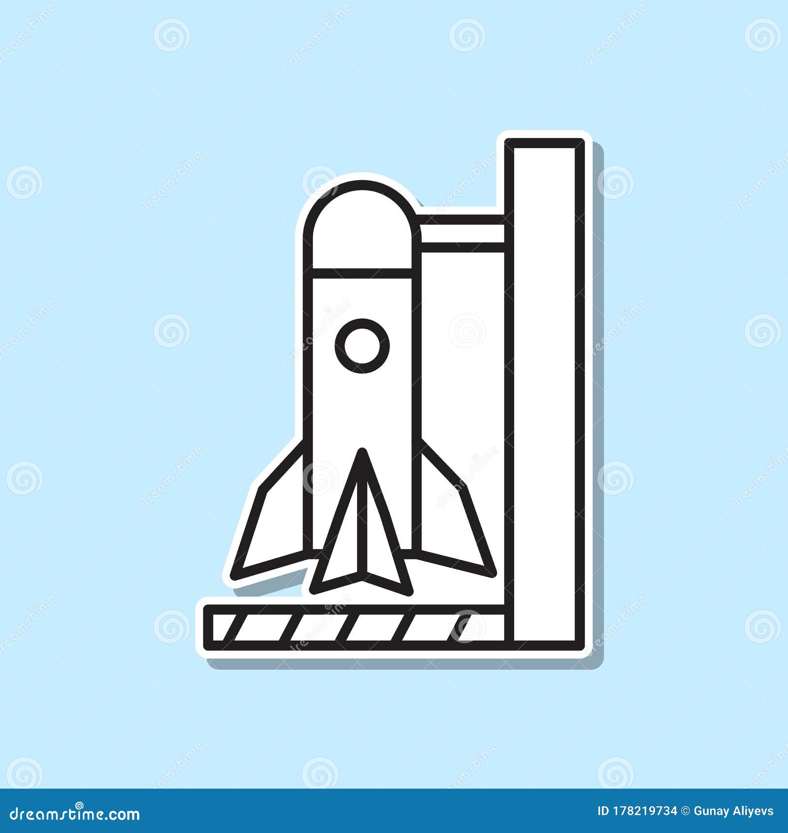 Rocket Sticker Icon. Simple Thin Line, Outline of Space Icons for Ui ...