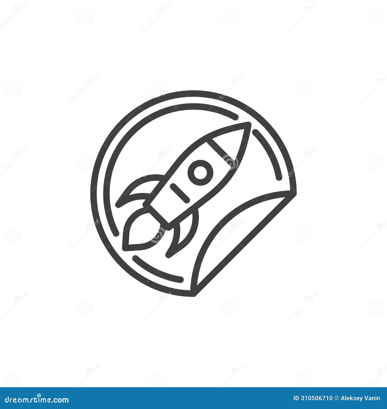 Rocket Sticker Pattern In Turquoise And Dark Blue Background Cartoon ...