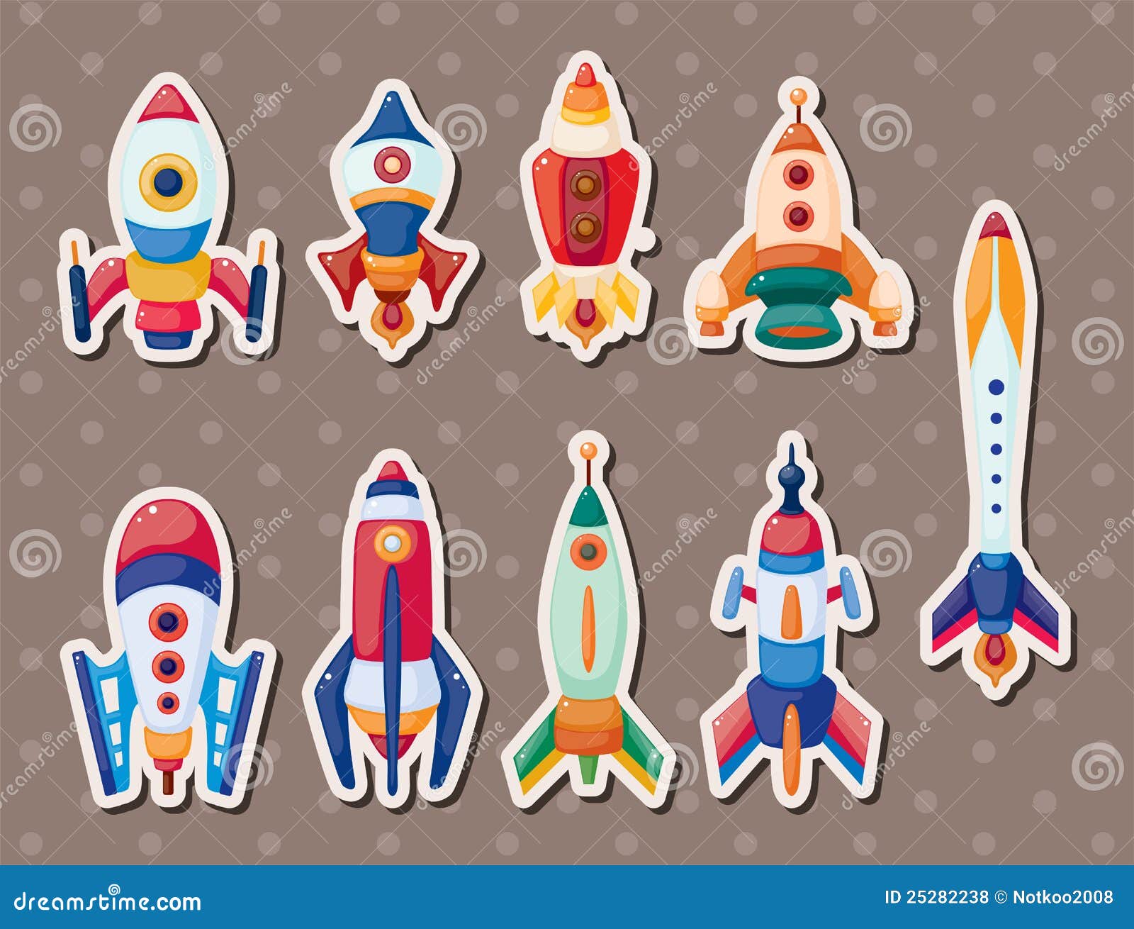 Rocket stickers stock vector. Illustration of cartoon - 25282238