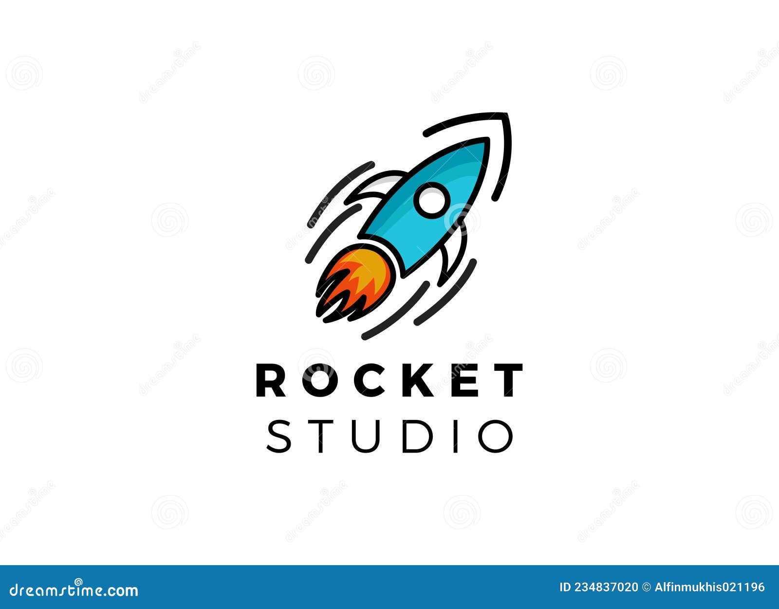 Rocket Studio Logo stock vector. Illustration of font - 234837020