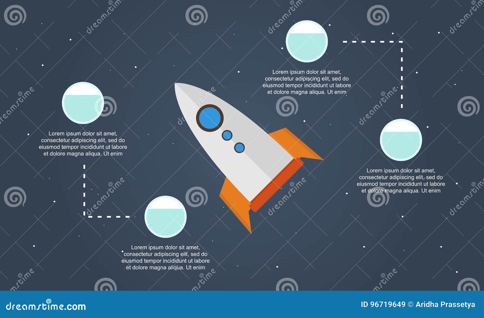 Rocket Style Business Infographic Step Concept Stock Vector ...