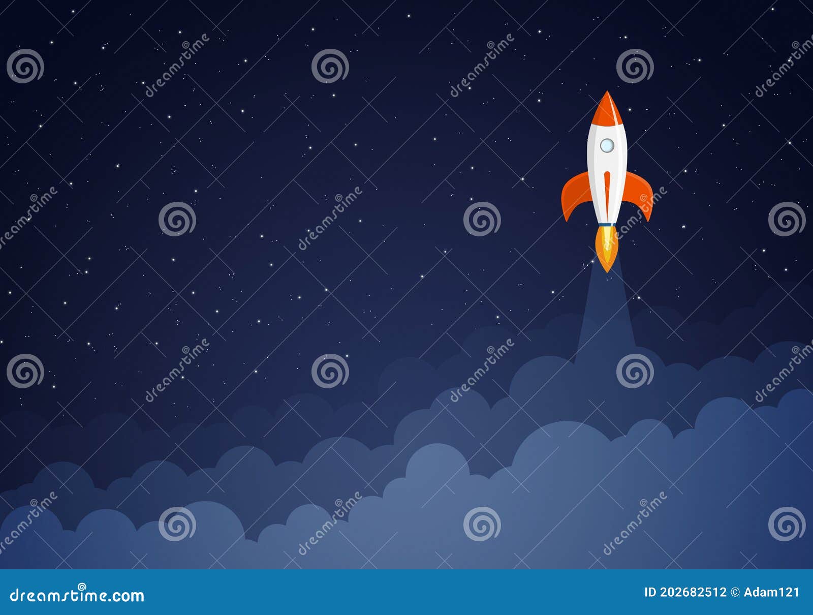 Rocket Takes Off into Outer Space Stock Photo - Image of launch ...