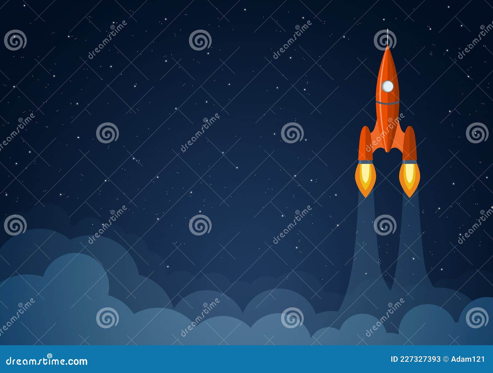 Rocket Takes Off into Outer Space Stock Image - Image of ship, creative ...