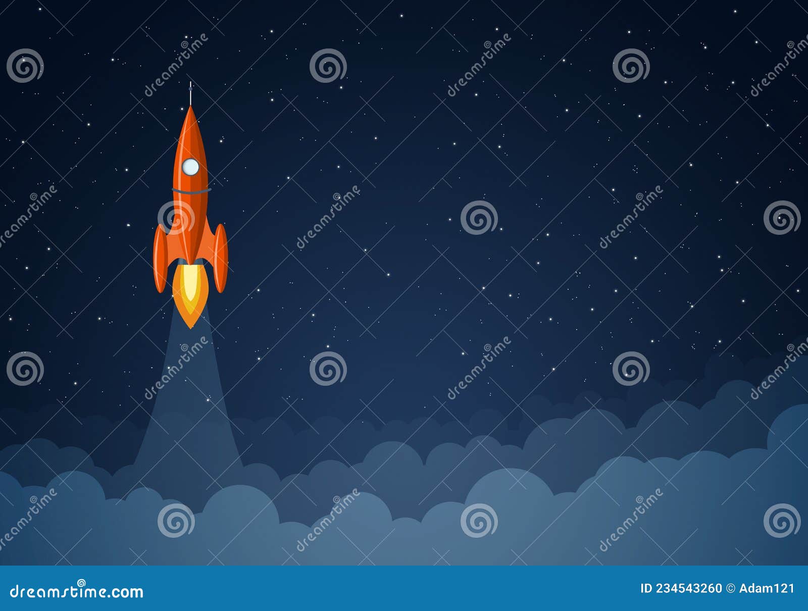 Rocket Takes Off into Outer Space Stock Photo - Image of symbol ...