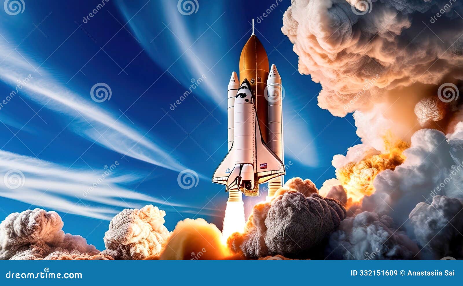 A Rocket that Takes Off into Space Stock Image - Image of flank ...