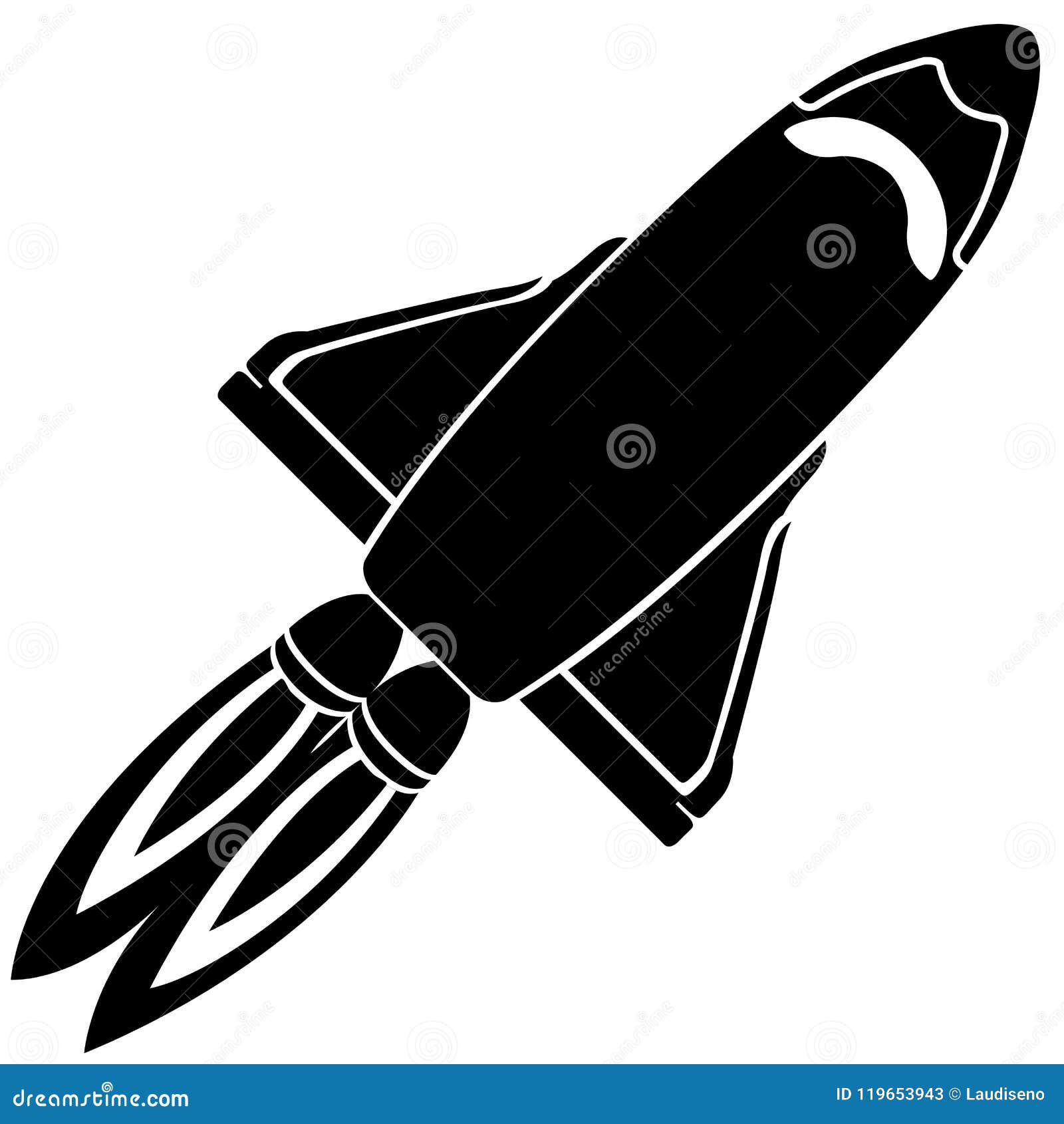 Rocket taking off stock vector. Illustration of technology - 119653943