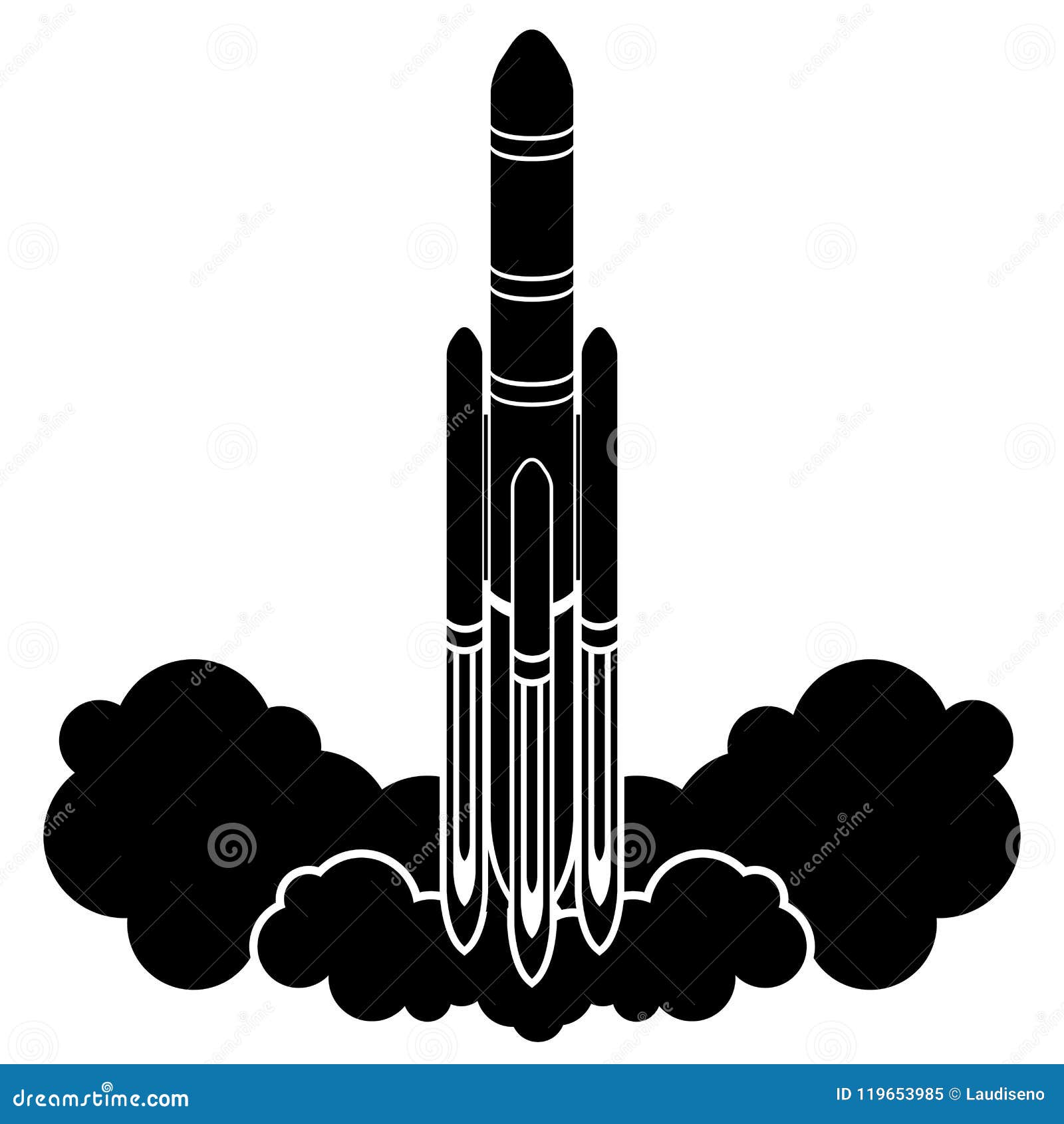 Rocket taking off stock vector. Illustration of icon - 119653985