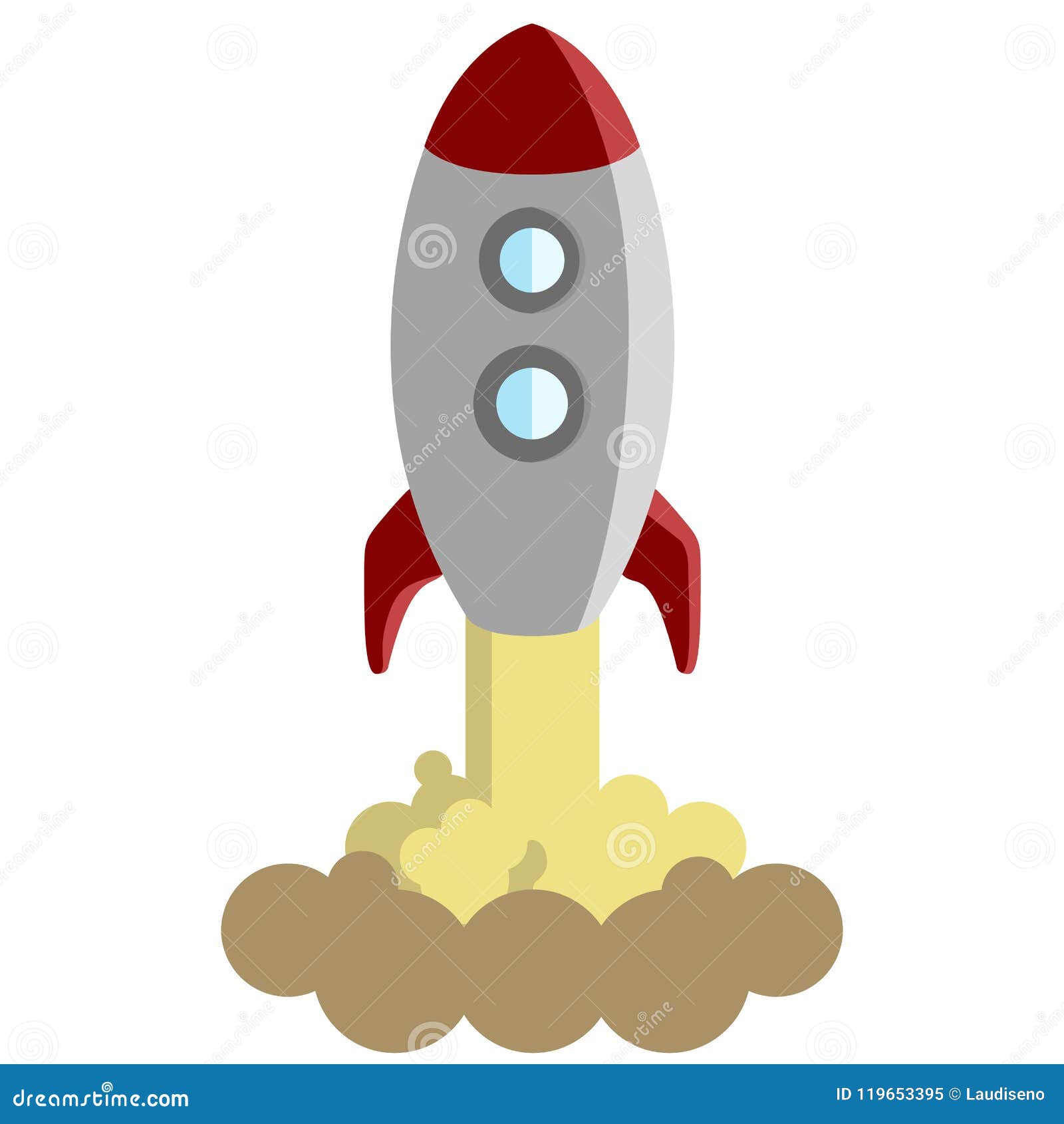 Rocket taking off stock vector. Illustration of spaceship - 119653395