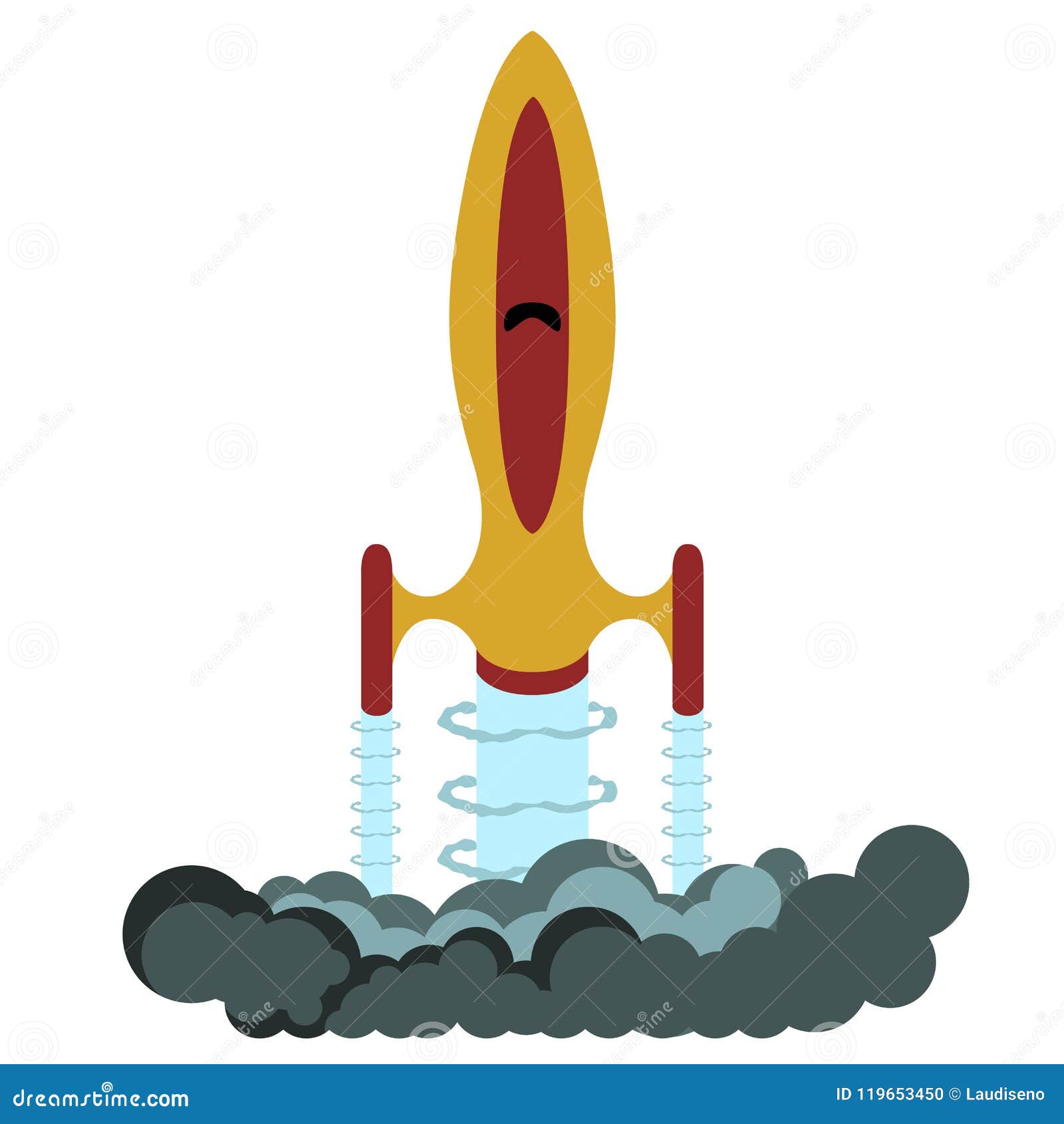 Rocket taking off stock vector. Illustration of science - 119653450