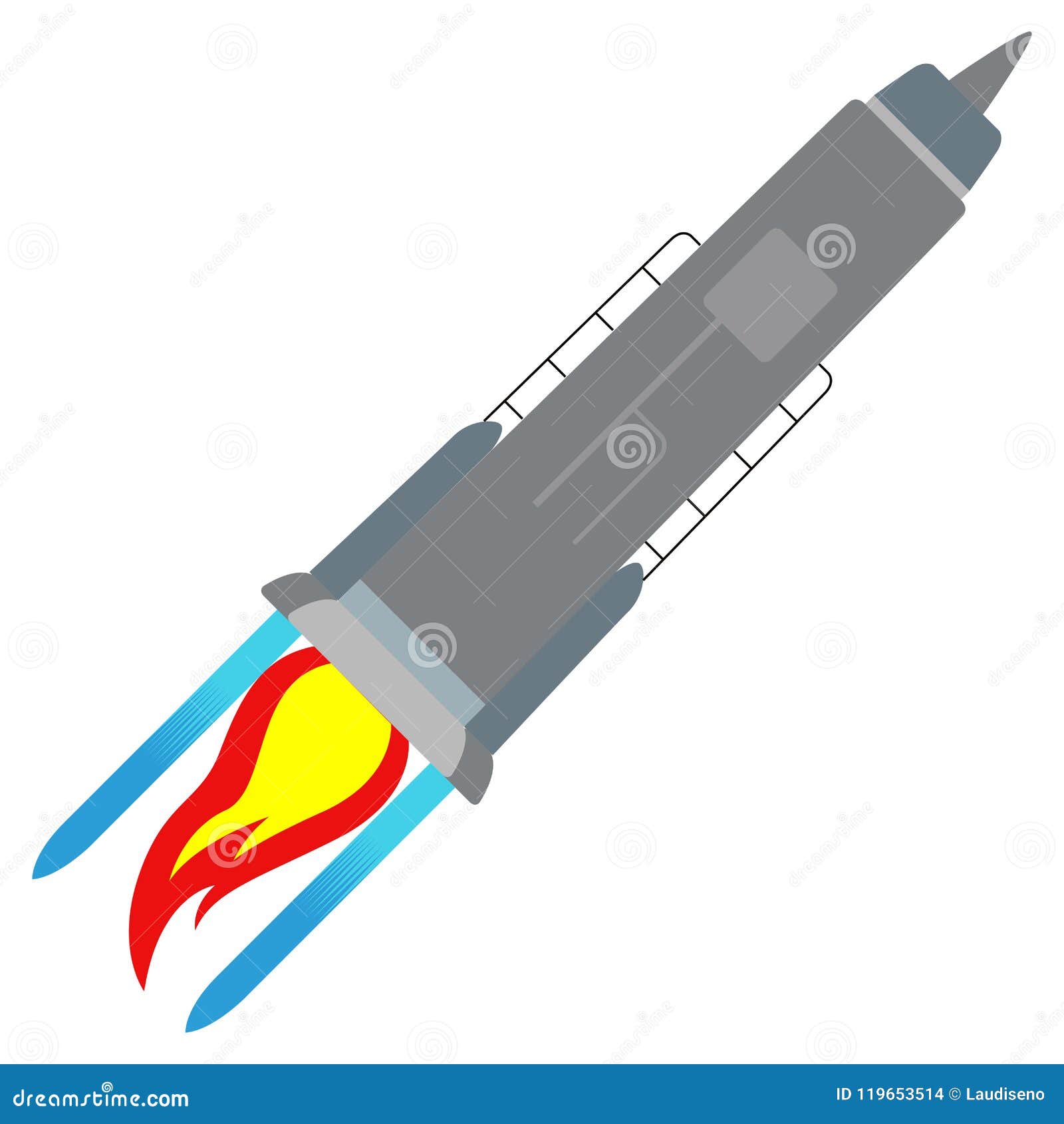 Rocket taking off stock vector. Illustration of technology - 119653514