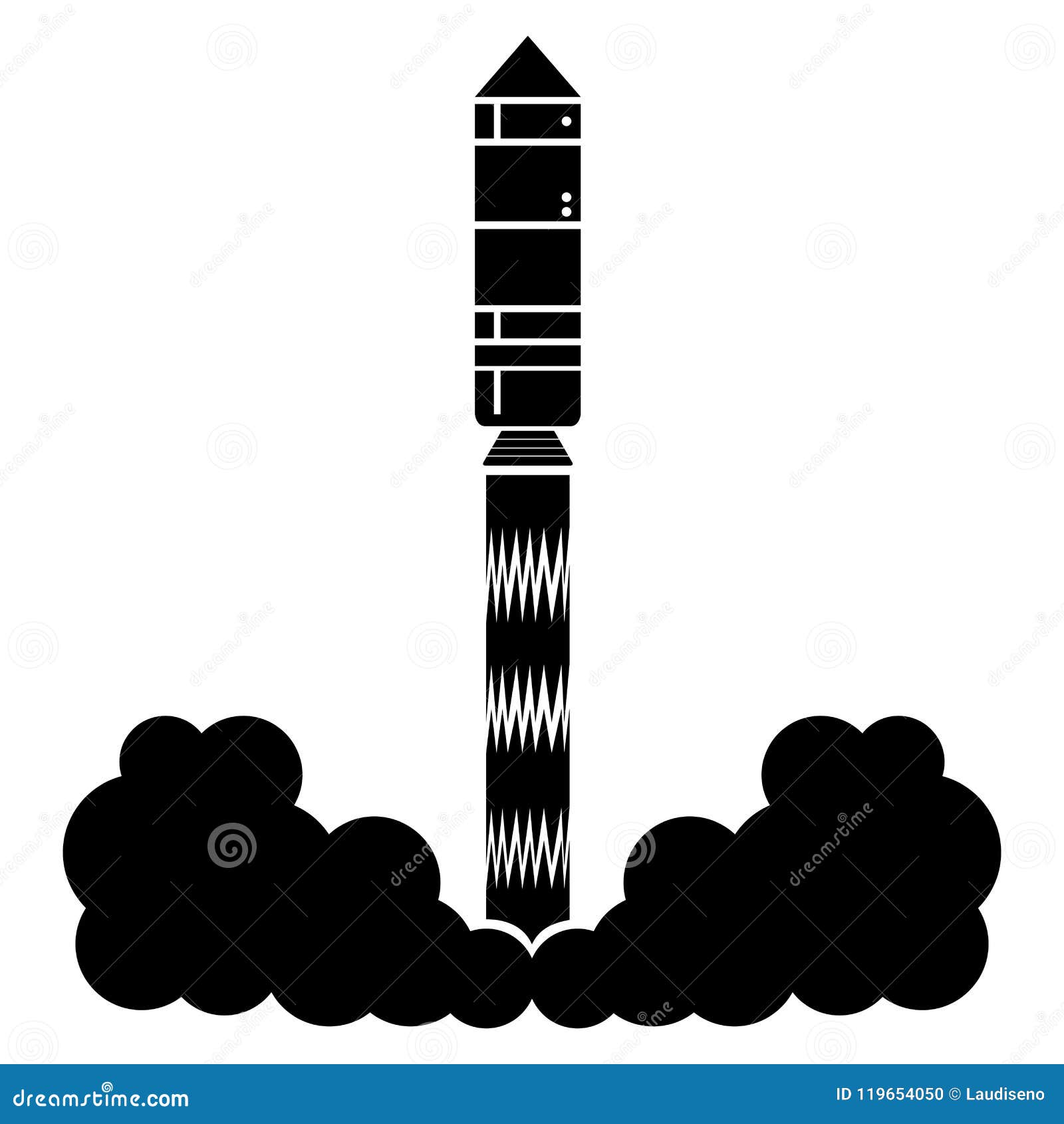 Rocket taking off stock vector. Illustration of ship - 119654050