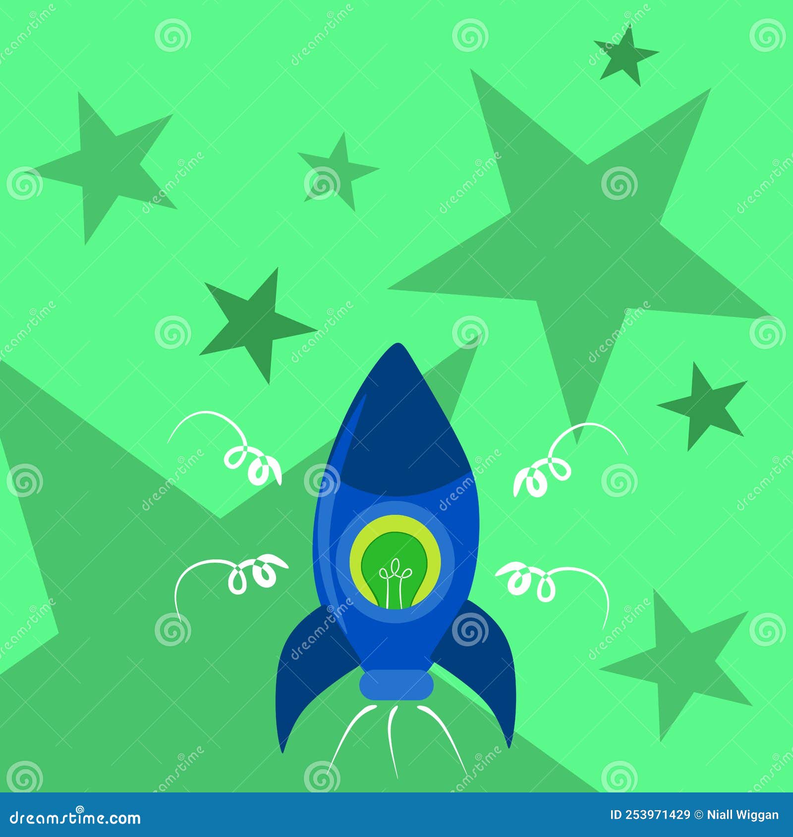 Rocket Taking Off Leaving Fire Behind and Presenting Important Message ...