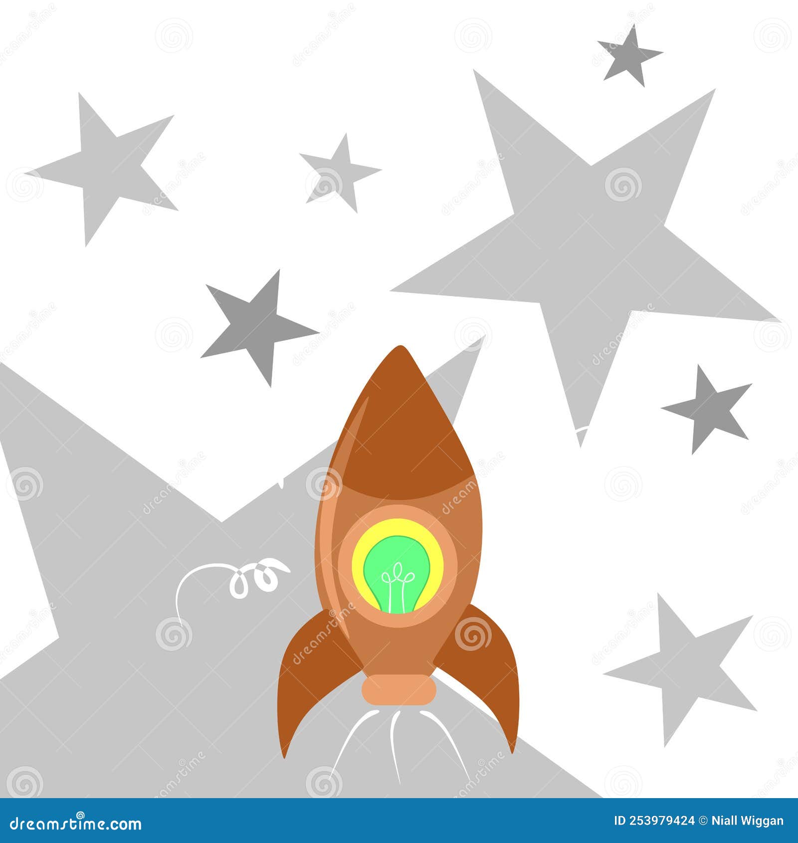 Rocket Taking Off Leaving Fire Behind and Presenting Important Message ...