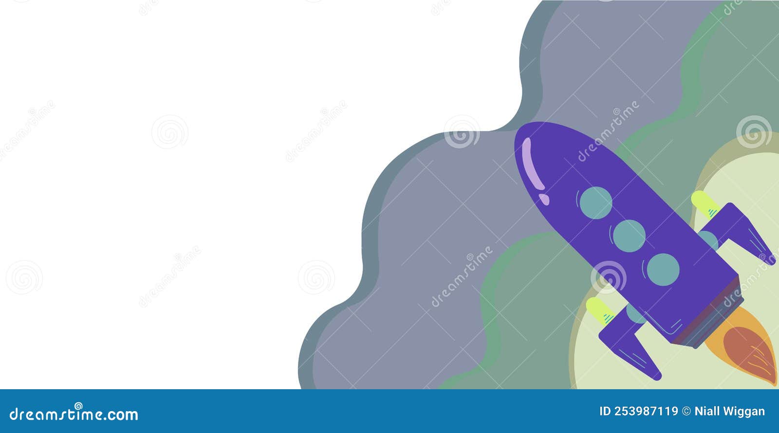 Rocket Taking Off Leaving Fire Behind and Presenting Important Message ...