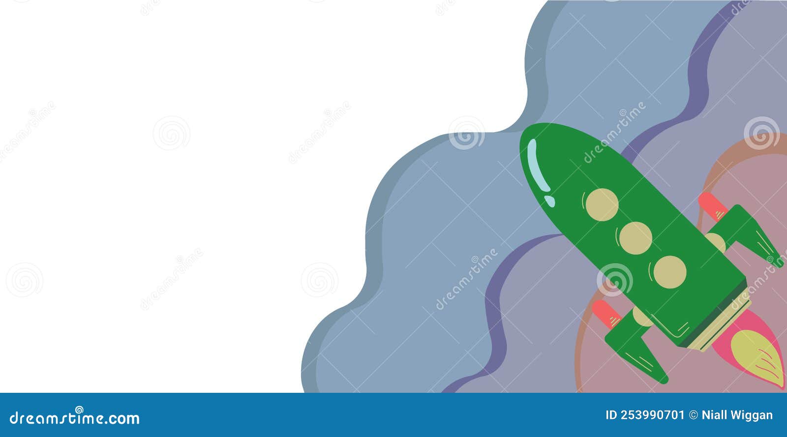 Rocket Taking Off Leaving Fire Behind and Presenting Important Message ...