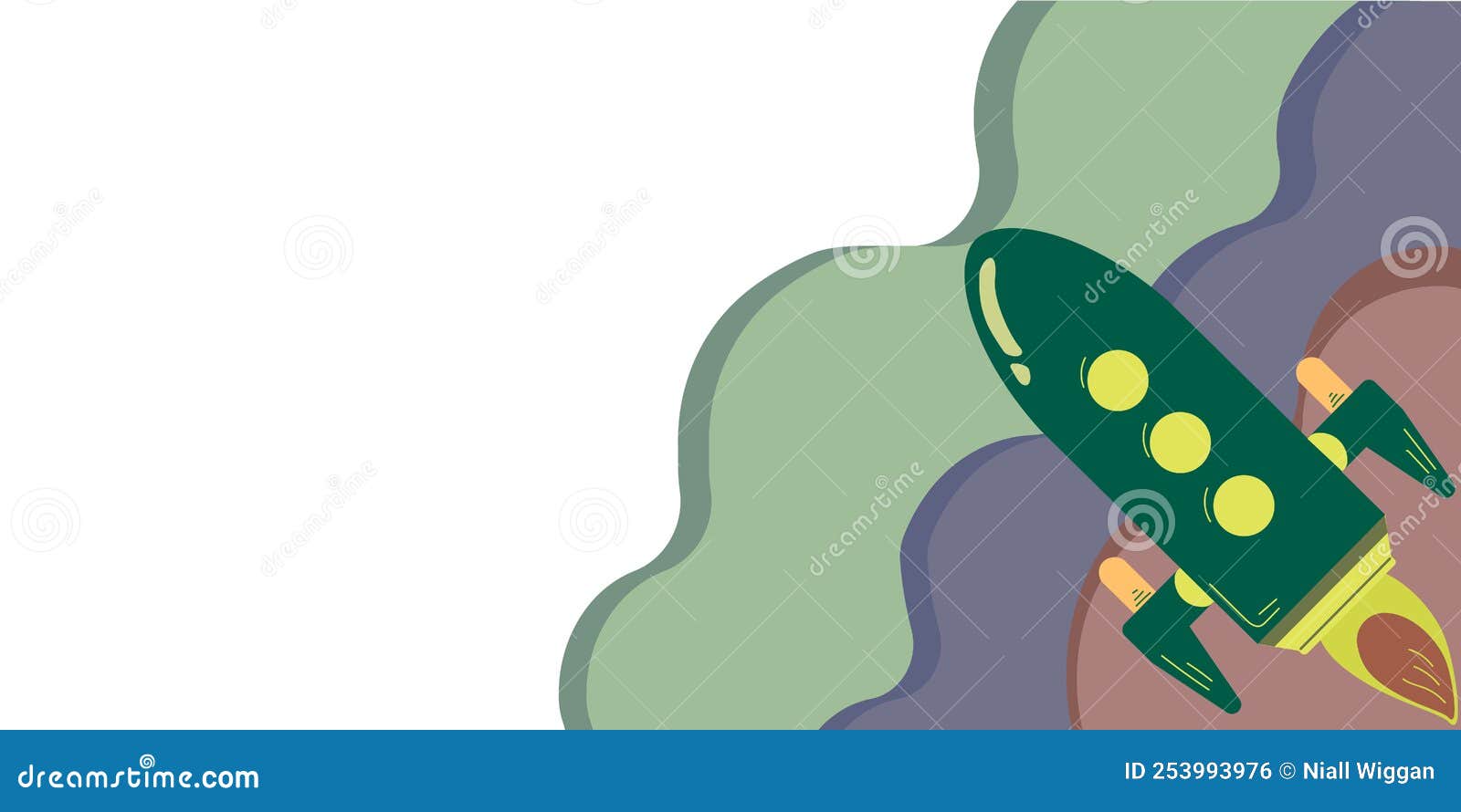 Rocket Taking Off Leaving Fire Behind and Presenting Important Message ...