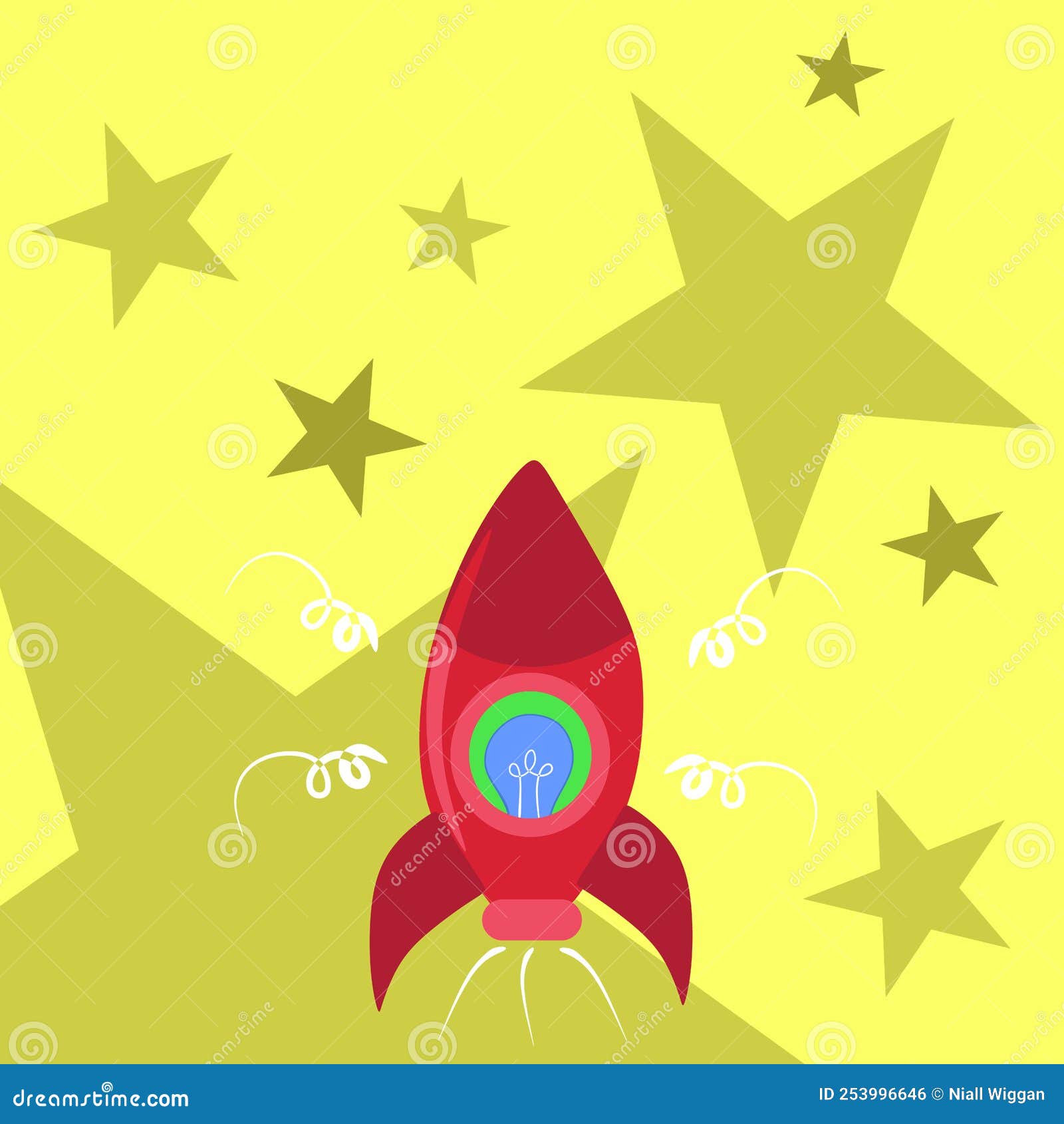 Rocket Taking Off Leaving Fire Behind and Presenting Important Message ...