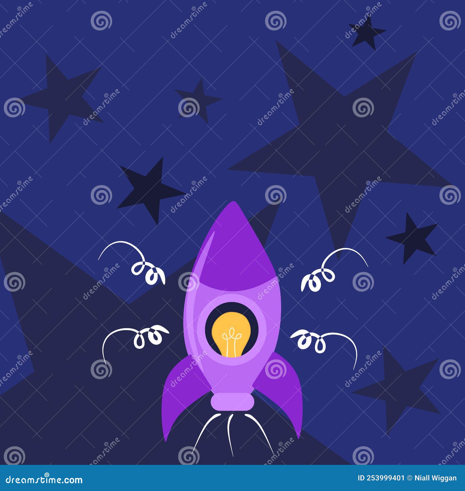 Rocket Taking Off Leaving Fire Behind and Presenting Important Message ...