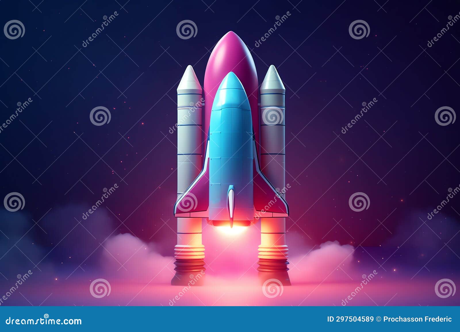 Rocket Taking Off, Performance Symbol, AI Generated Stock Illustration ...