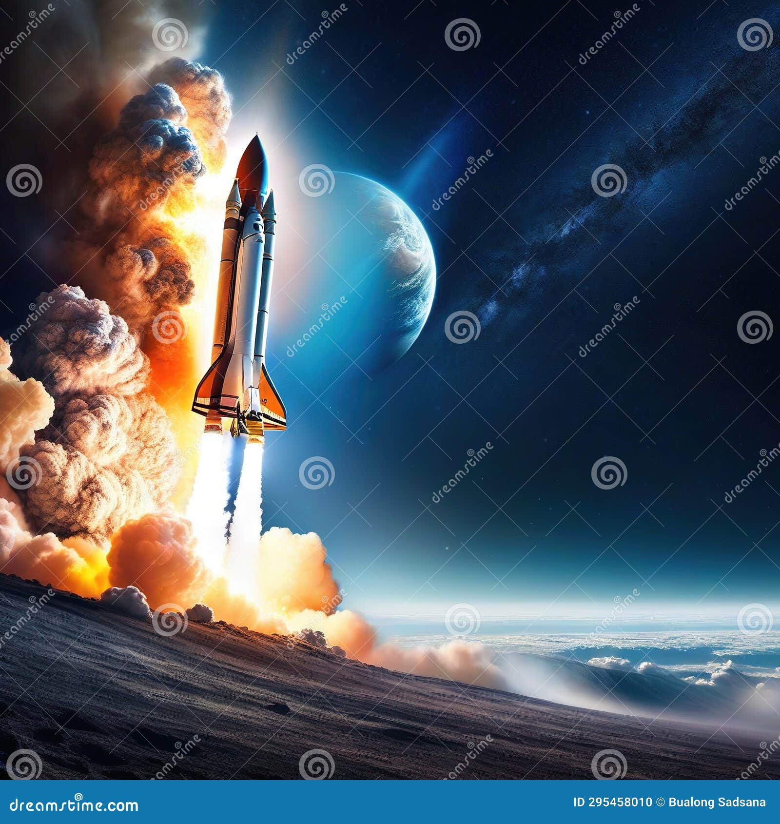 Rocket Taking Off Startup and Ideas Stock Illustration - Illustration ...