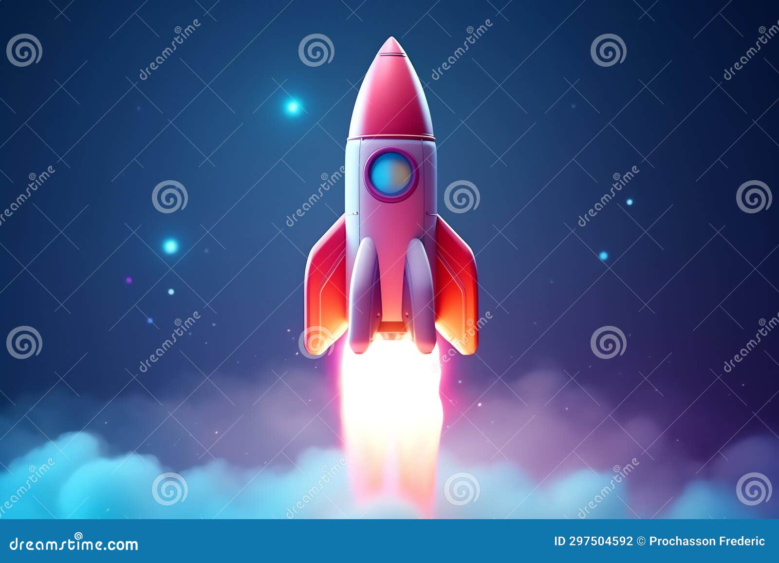 Rocket Taking Off, Success Symbol, AI Generated Stock Illustration ...