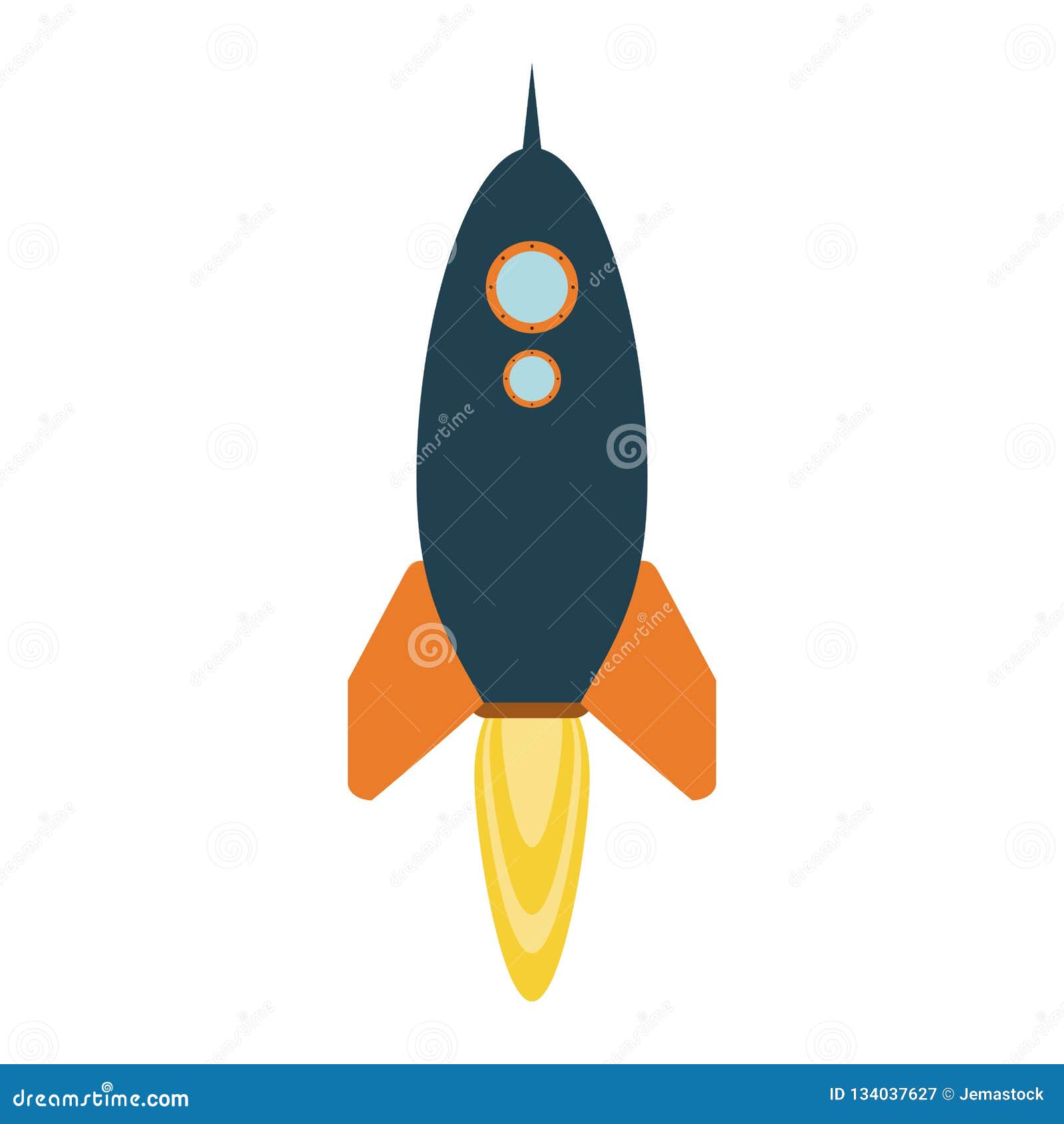 Rocket taking off symbol stock vector. Illustration of travel - 134037627