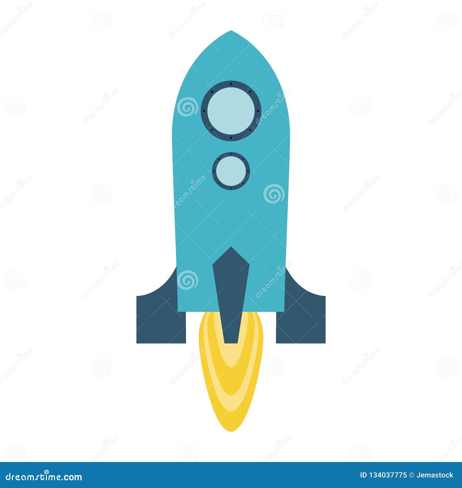Rocket taking off symbol stock vector. Illustration of futuristic ...