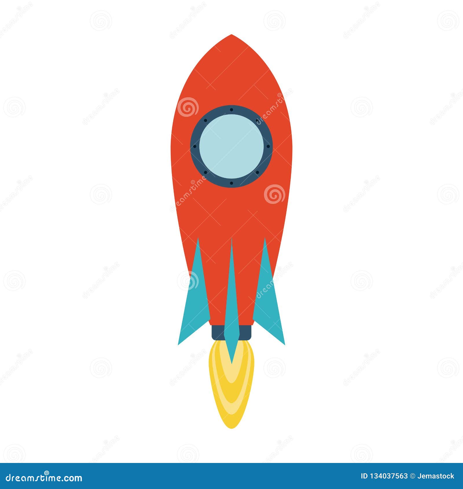 Rocket taking off symbol stock vector. Illustration of planet - 134037563
