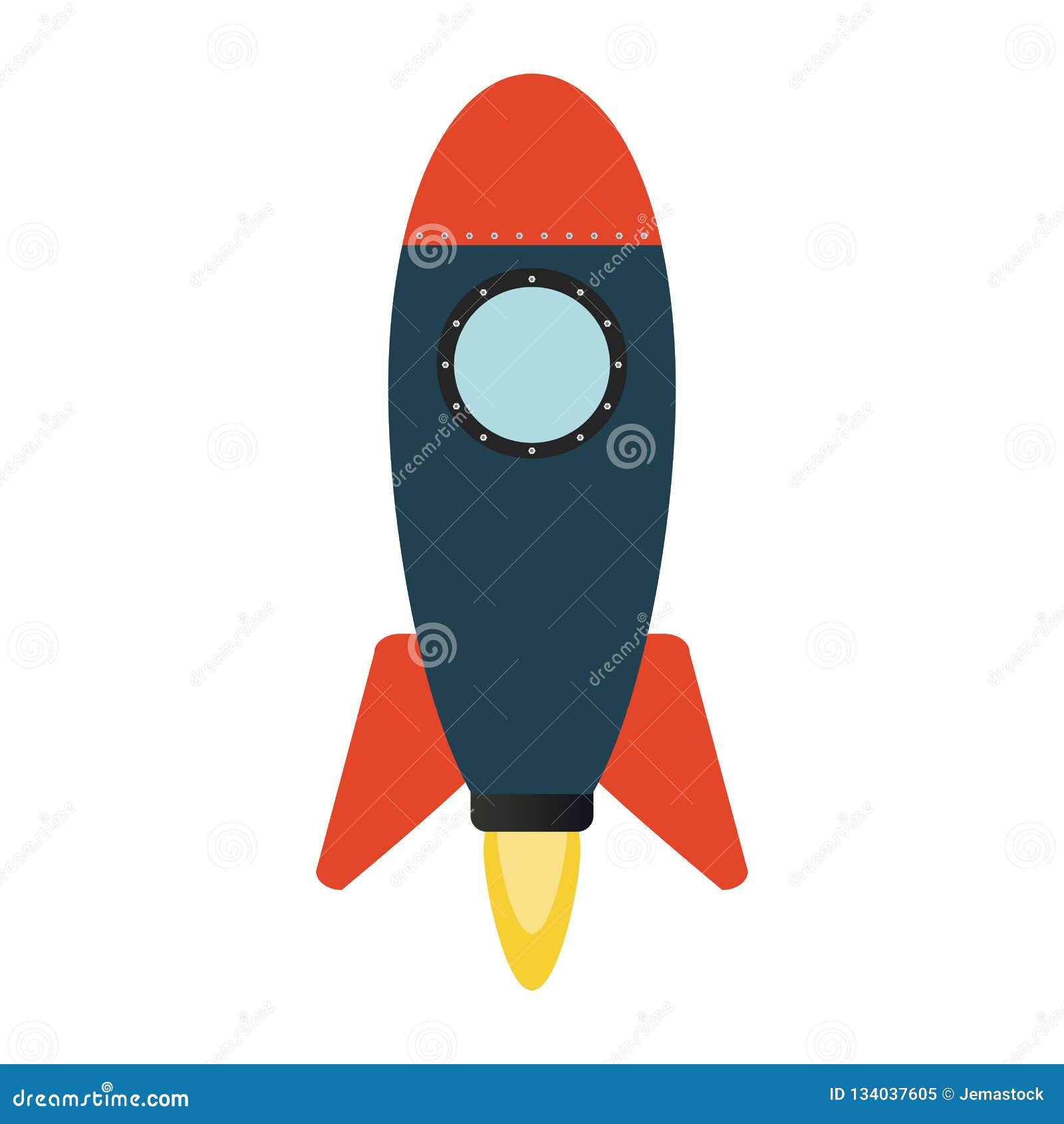 Rocket taking off symbol stock vector. Illustration of launch - 134037605