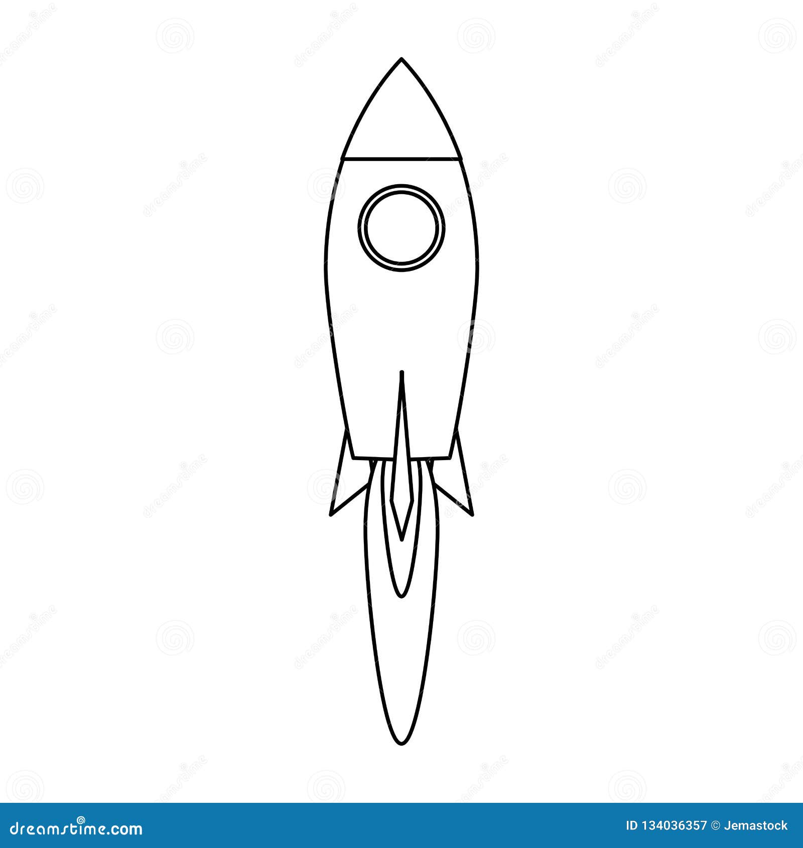 Rocket Taking Off Symbol Black and White Stock Vector - Illustration of ...