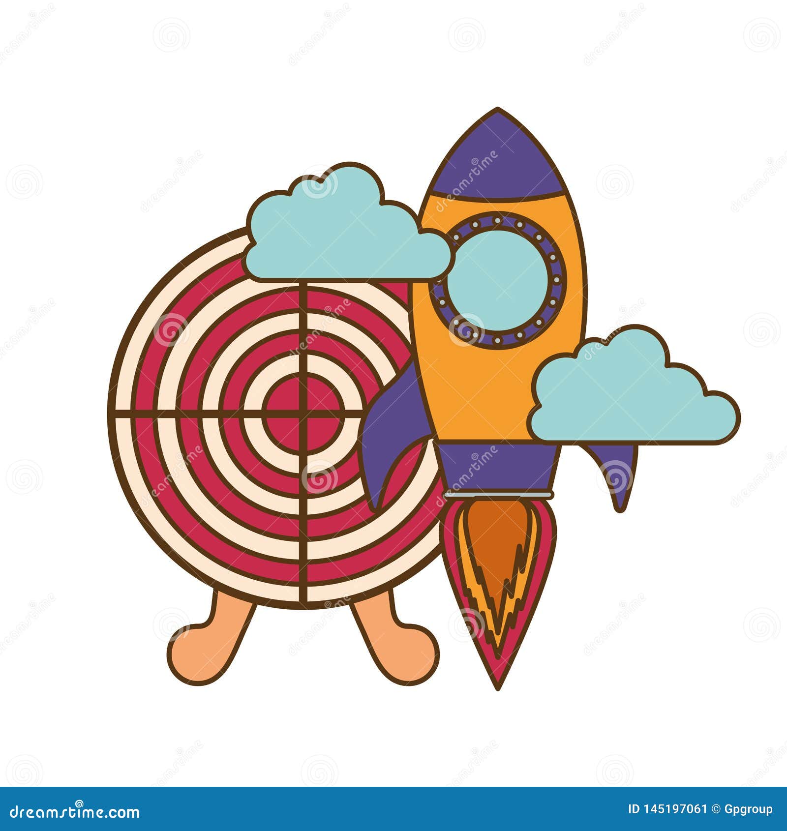 Rocket with Target Shooting Isolated Icon Stock Vector - Illustration ...